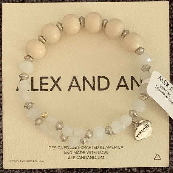 Alex and Ani | Jewelry | Alex And Ani Cream Enigma Wrap Russian Silver ...